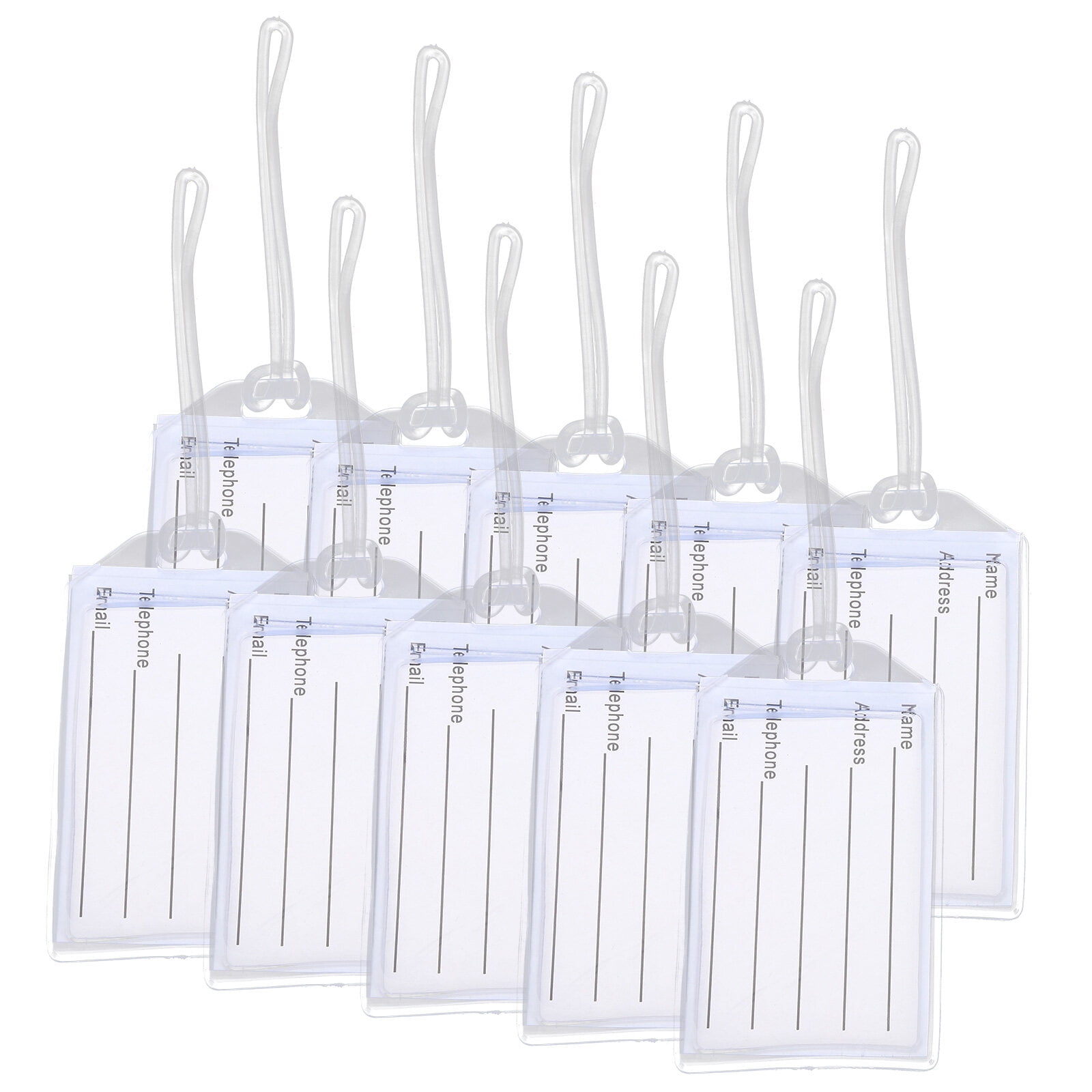 10Pcs Luggage Tags PVC Holders Clear Luggage Tag Bag Sleeve Protector ...