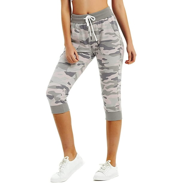 SPECIAL MAGIC Women’s Capri Sweatpants Jogger Cargo Pants with Pockets for both Sports and ...