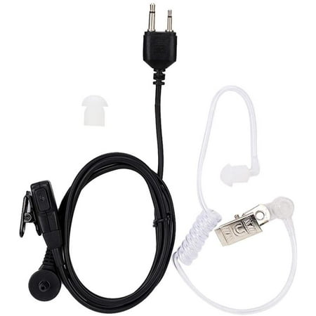 2 Pin Walkie Talkie Headset Two Way Radio in-Ear Earpiece PTT MIC for ...