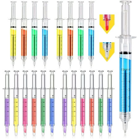 12 Pieces Syringe Highlighters Fluorescent Needle Watercolor Pen with 8 ...
