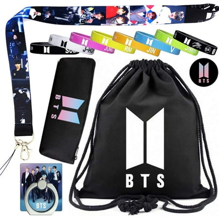 BTS Army Bag Sets,BTS Backpack Girls Lanyards Phone Ring Bracelet ...