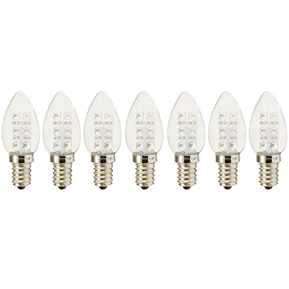 Anyray (7)-Bulbs A-C7E12LWW LED Night Light 0.5 Watt C7 (4W 5W 7W ...