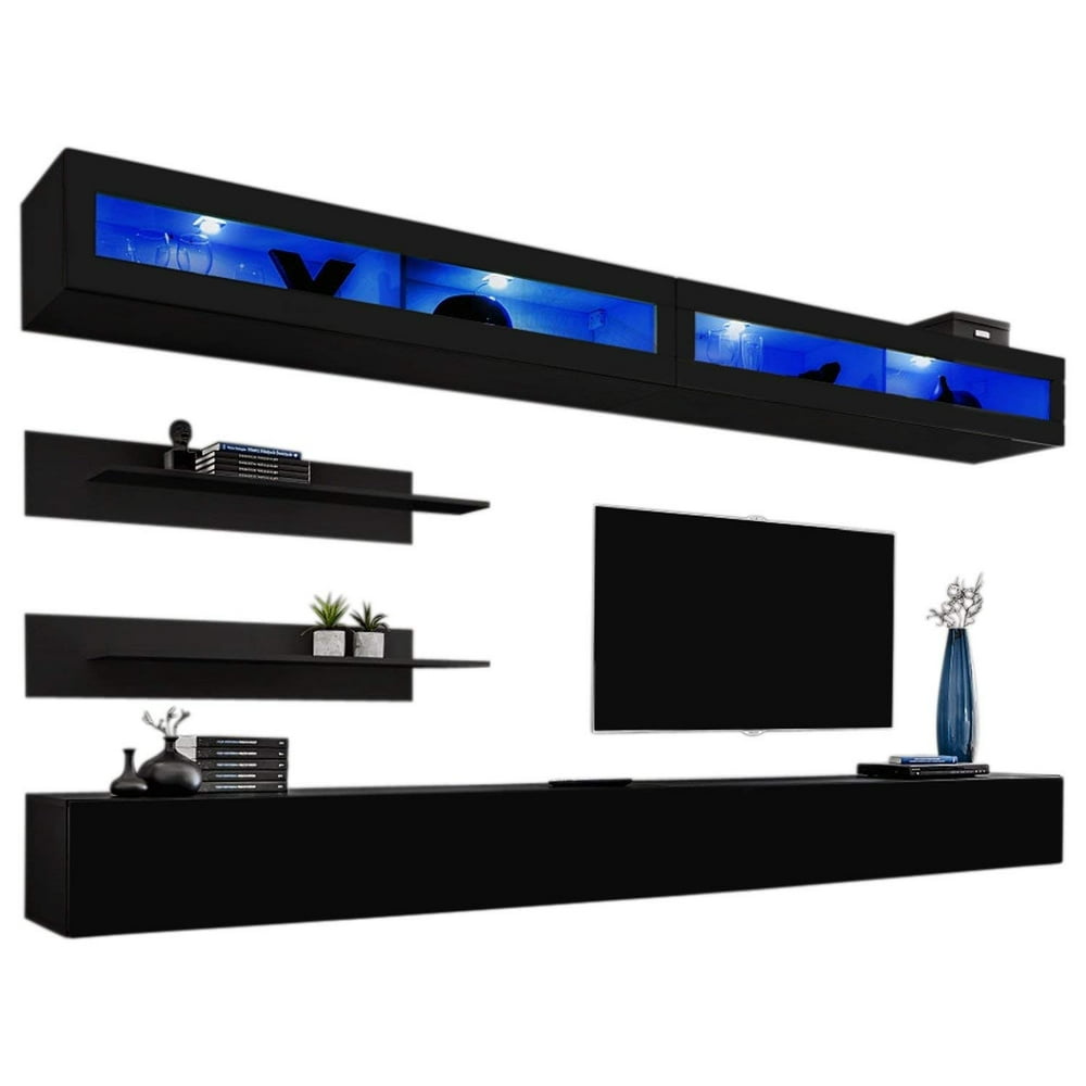 Wall Mounted Floating Modern Entertainment Center Fly I, Black, I2 ...