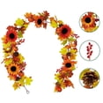 Artificial Fall Maple Garland, with Sunflower Pumpkins Pinecones ...