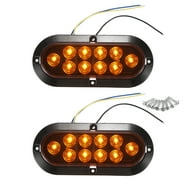 Pair ( 2 Pieces ) White 6" Oval LED Light Surface Mount Backup Reverse ...