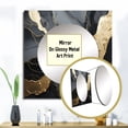 Designart "Minimalism Chrome Black And Gold Potteries" abstract spirals ...