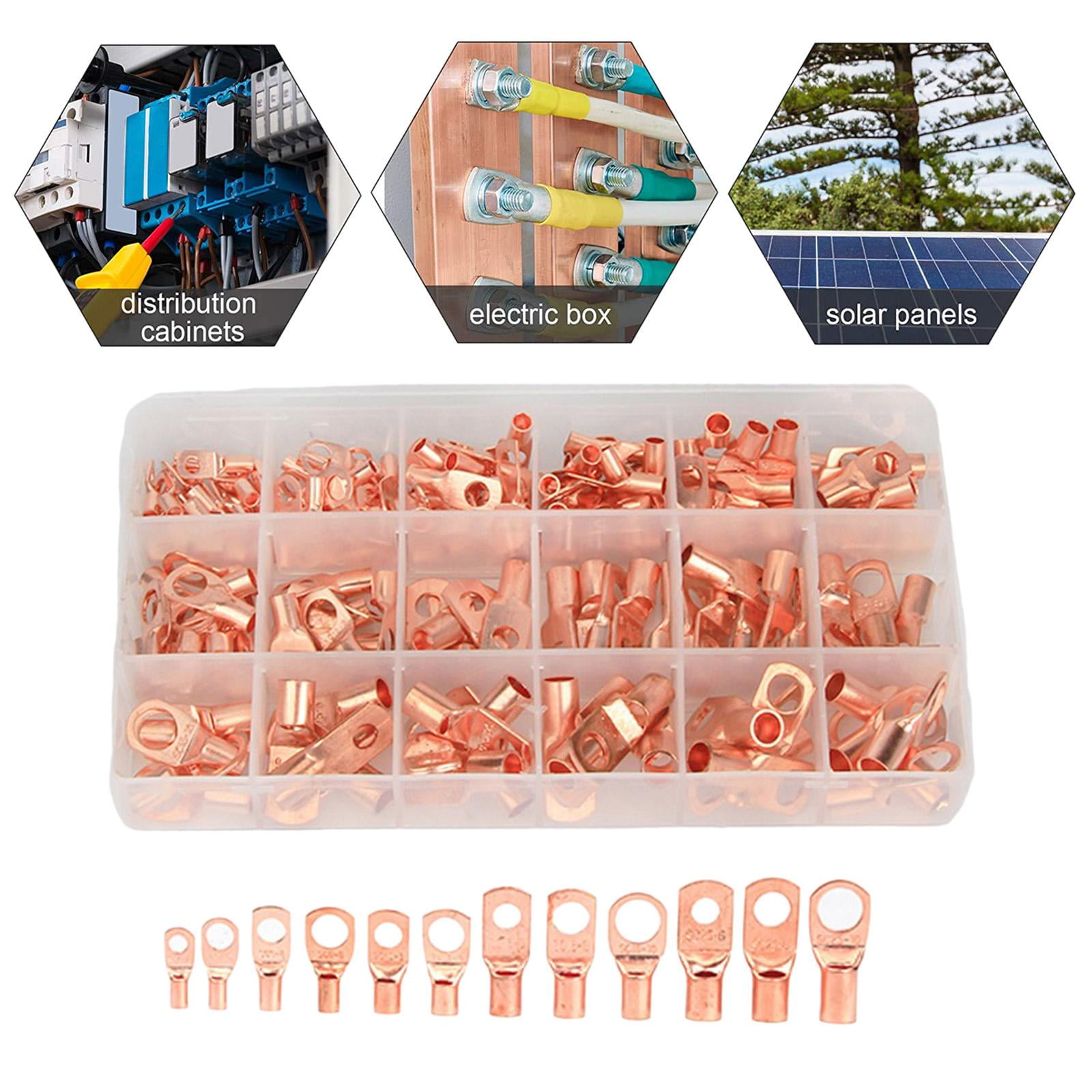 170pcs Heavy Duty Copper Battery Cable Ends Battery Wire Lugs Eyelets ...