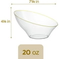 PLASTICPRO Angled Clear Plastic Serving Bowls Gold Rim Plasticware ...
