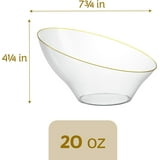 PLASTICPRO Angled Clear Plastic Serving Bowls Gold Rim Plasticware ...