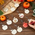 40Pcs Wood Pendant Decorations with Alloy Keychain Clasps Platinum ...