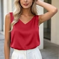 Dolkfu Pull-On Workout Tank Tops Woman V-Neck Red Minimalist Sleeveless ...