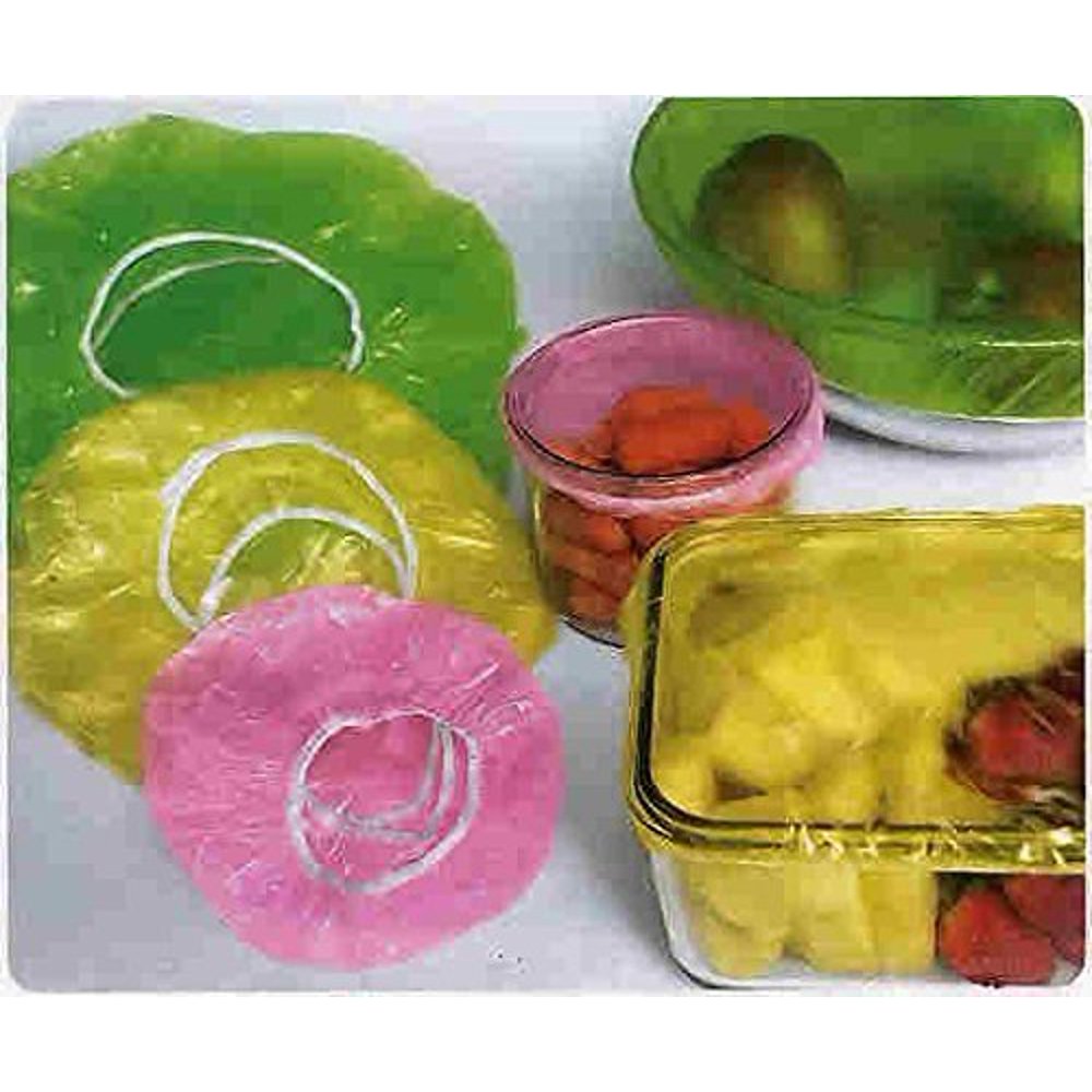 REUSABLE MULTICOLORED ELASTIC FOOD COVERS - 3 SIZES (SET OF 48 ...