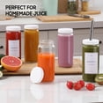 12 Pack 16 oz Glass Juice Bottles with Airtight White Lids, Bonus 2 ...