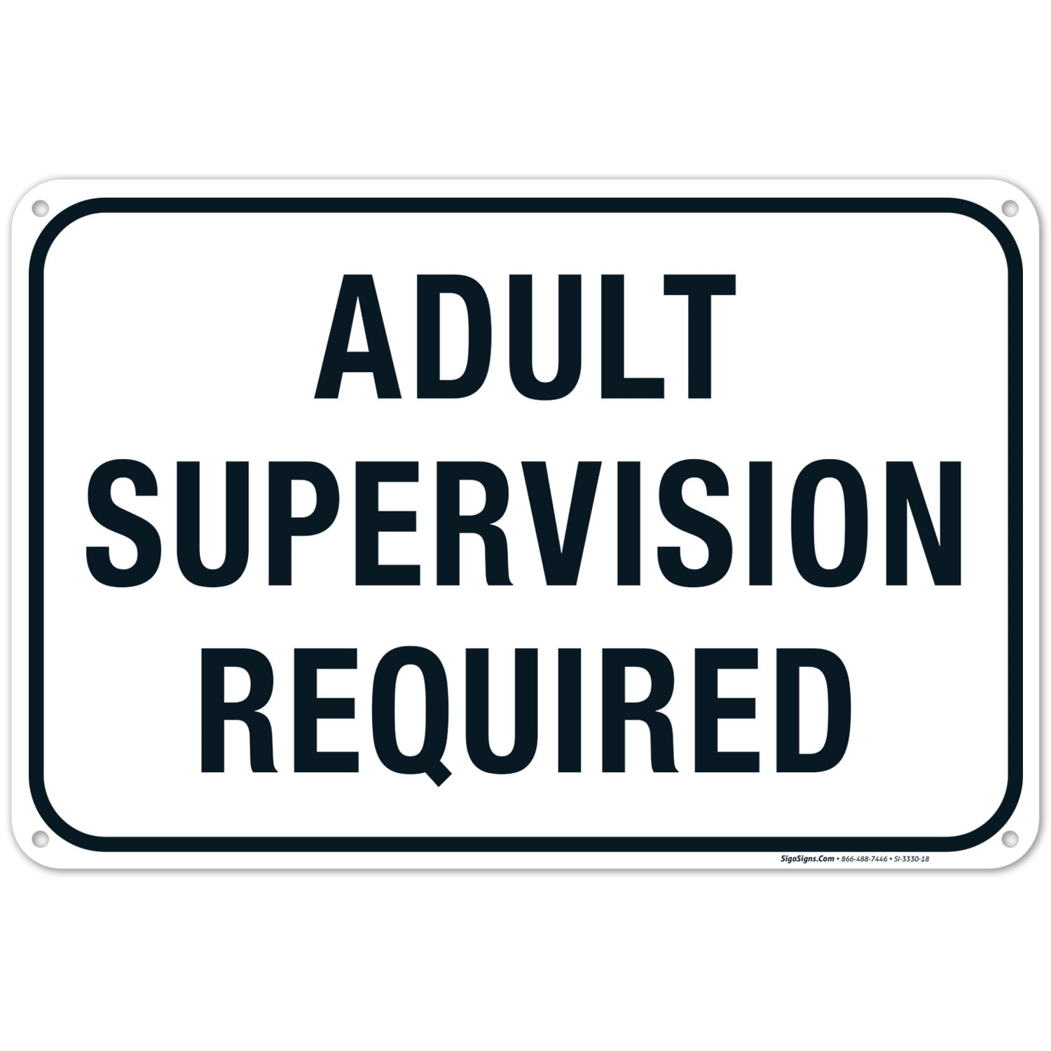 Adult Supervision Required Sign, Pool Sign, - Walmart.com