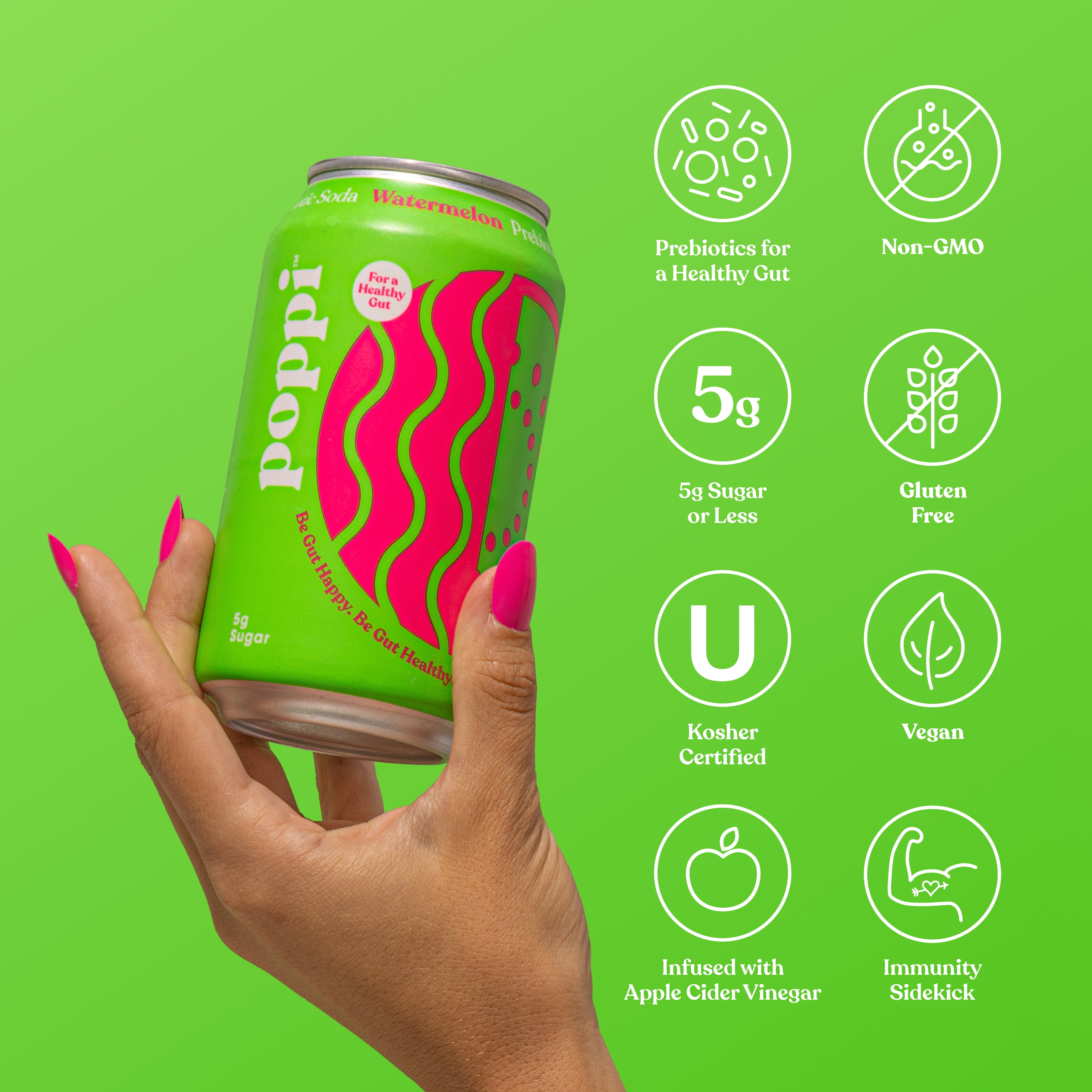 Poppi Prebiotic Soda, Watermelon, 12 Pack, 12 oz Nepal | Ubuy