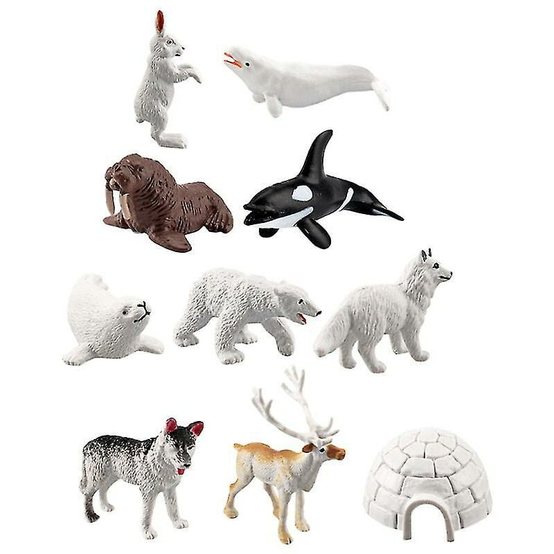 10 piezas de juguetes de animales del Polo Norte, figuras de animales ...