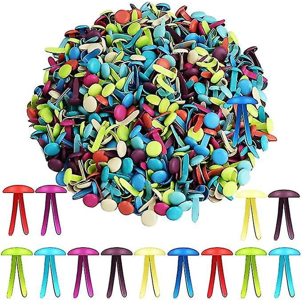 500 Pieces Paper Fasteners Round Fastener For Art Crafting School ...