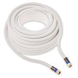 onn. 50' Quad Shield Coaxial Cable | White - Walmart.com