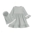 Byoo Little Girls Dress with Hijab Long Sleeve Ruffle Hem Solid Color ...