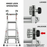 iRerts Telescoping Ladder, 17ft Aluminum Lightweight Extension Ladder ...