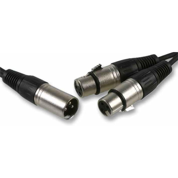 PULSE - 3 Pin Male to Female Microphone XLR Splitter Lead, 3m Black ...