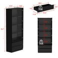 OXYLIFE Tall Shelf Black Bookshelf Room Unit, Display Cabinet with ...