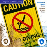 Caution No Diving Shallow Water Sign, Pool Sign, - Walmart.com