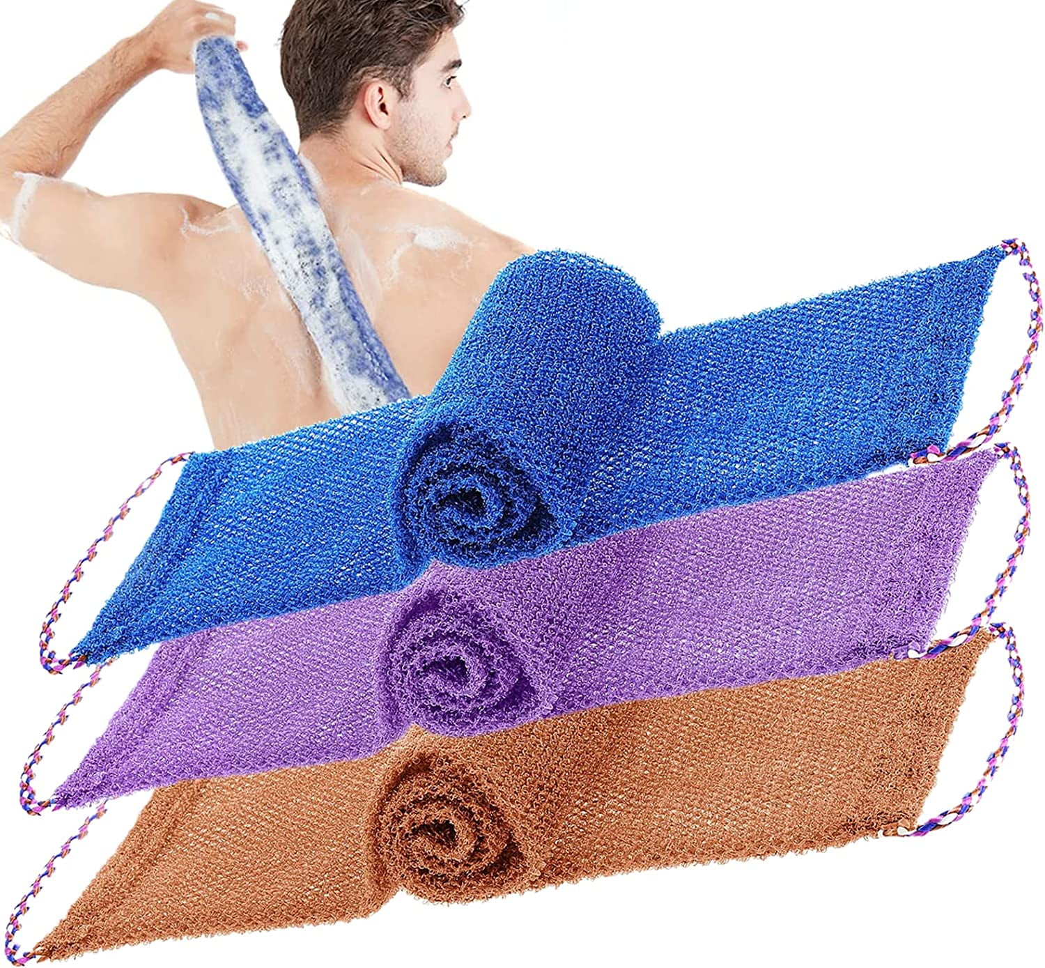 Ofocase 3pcs Scrubber for Shower Exfoliating Body Scrubber Exfoliating ...