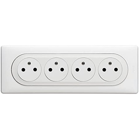 Jinsinto Quadruple power socket Surface complete + recessed box - White ...