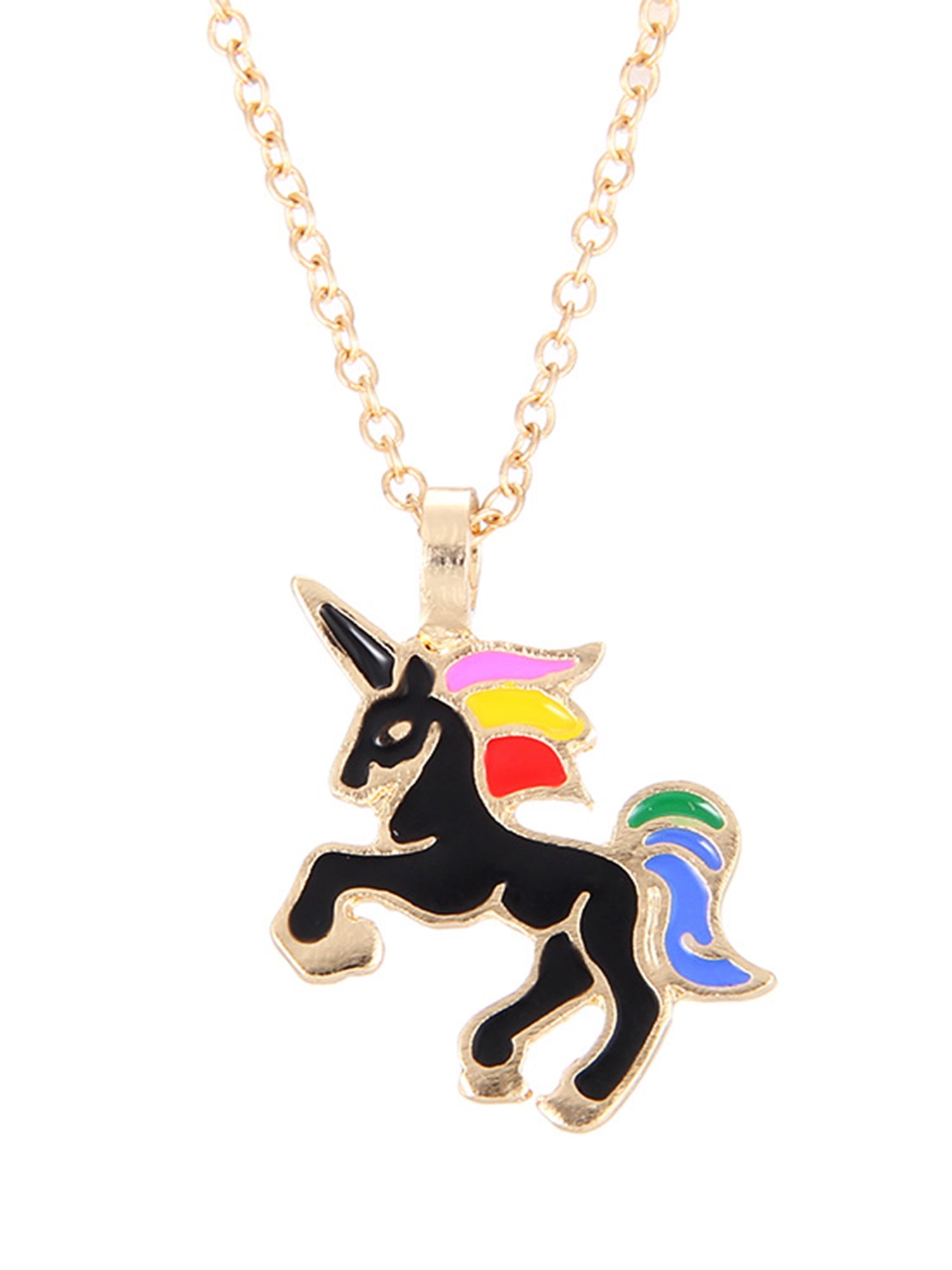 StylesILove Handmade Design Enamel Cute Unicorn Charm Clavicle Pendant ...