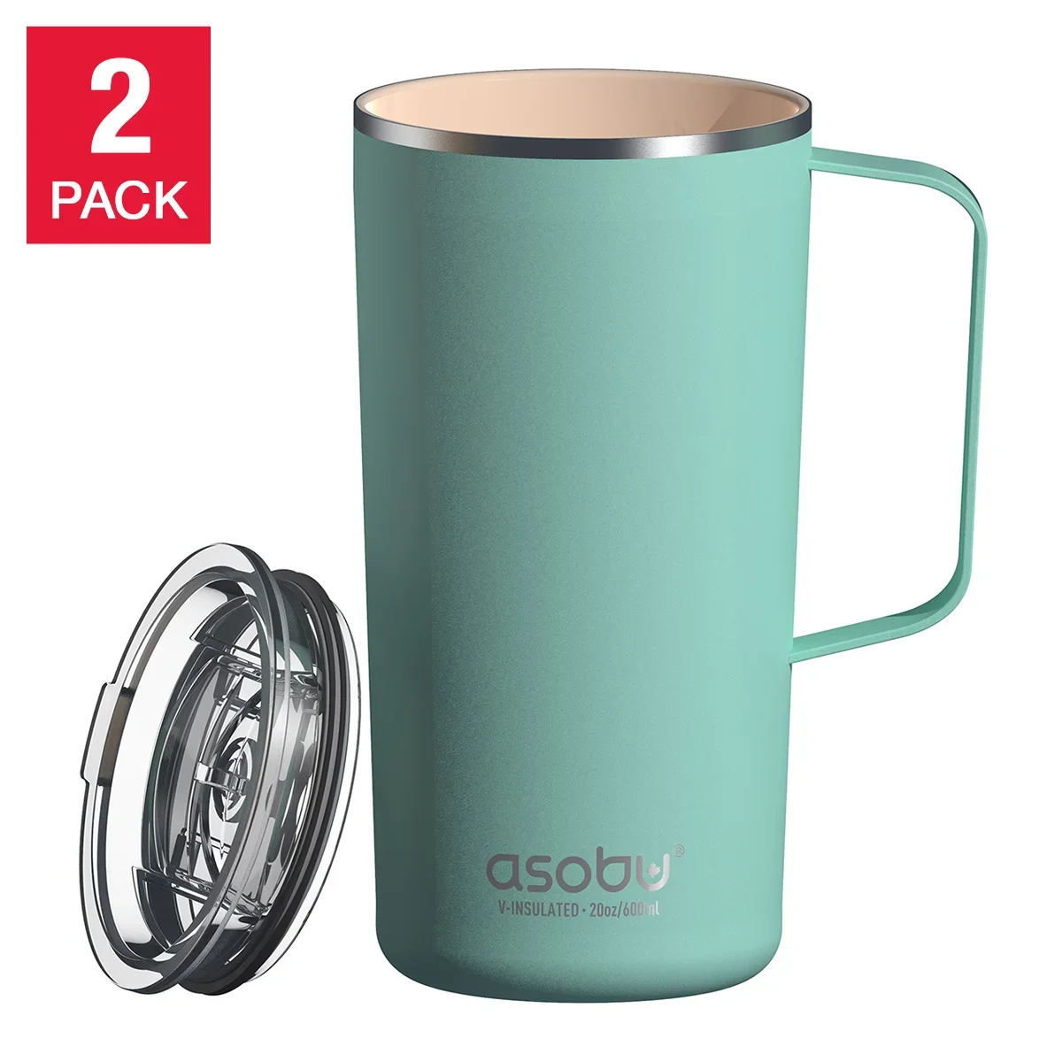 Click here for Asobu Ceramic 590 Ml (20 Oz) Mug  2-Pack Green prices