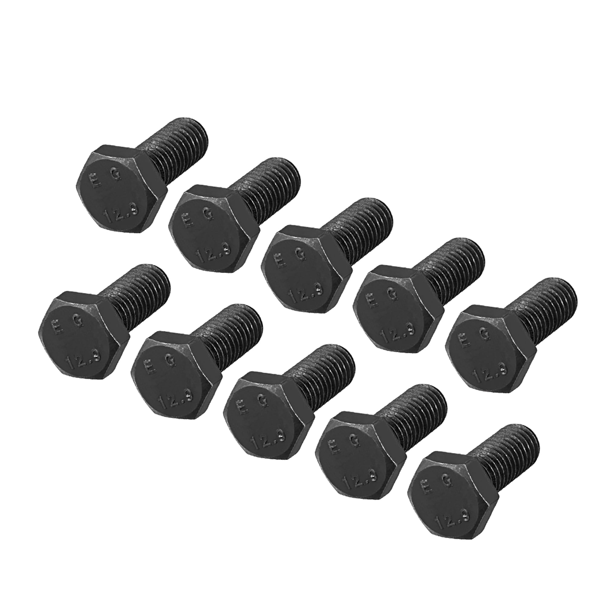 M8x20mm Hex Bolts Left Hand Grade 12.9 Carbon Steel Black 10 Pack ...