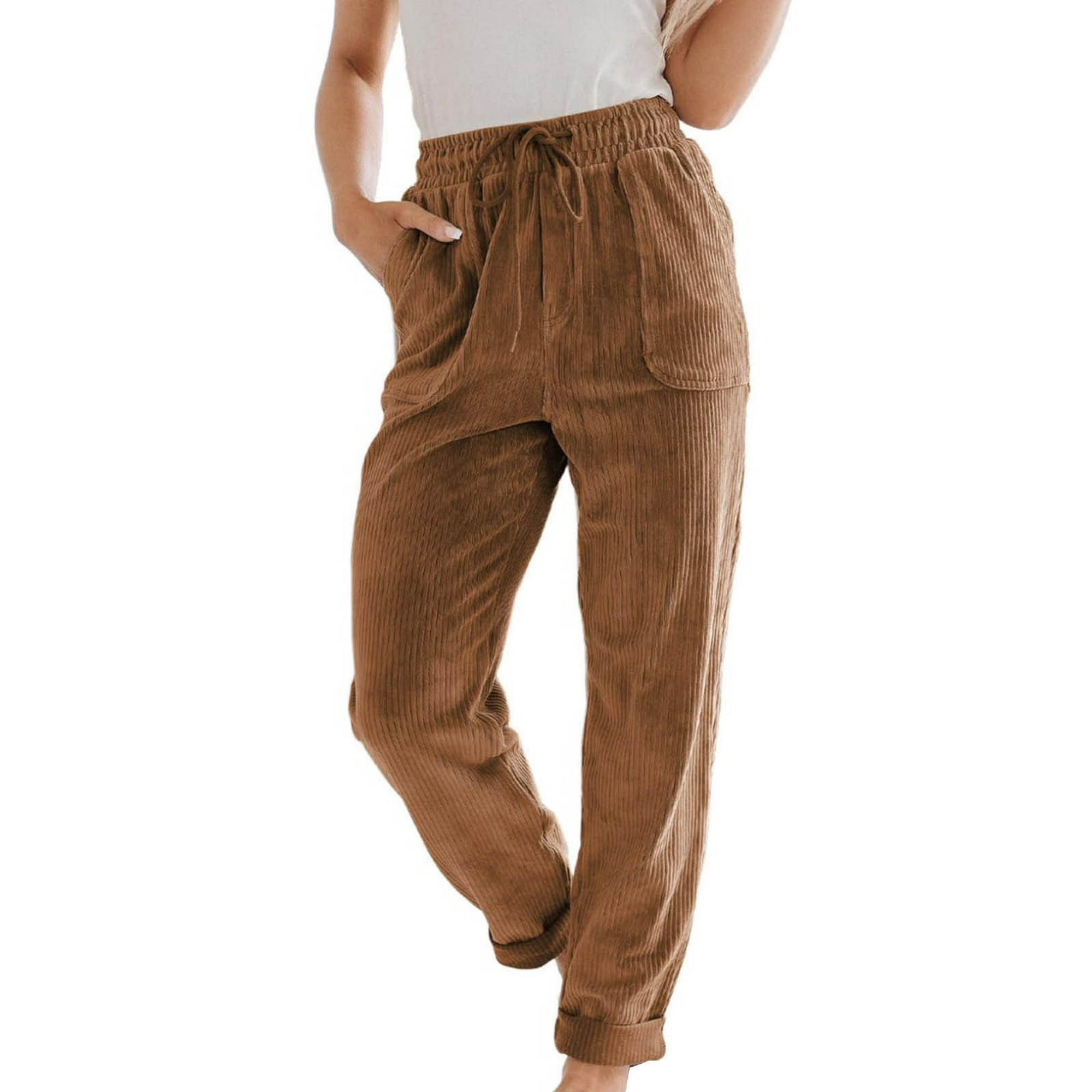 Click here for Aherbiu Womens Corduroy Pants High Waisted Spring... prices