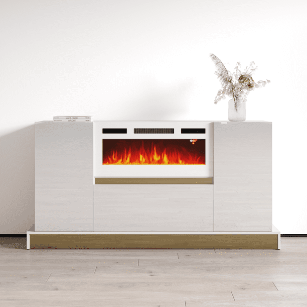 Mercado 01 WH-EF Fireplace Sideboard - Walmart.com