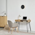 Caffoz Stylish Oak Home Office Computer Desk with Hairpin Legs, Drawer ...