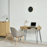 Caffoz Stylish Oak Home Office Computer Desk with Hairpin Legs, Drawer ...