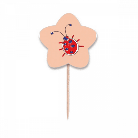 Graffiti Animation Hand Painted Ladybug Toothpick Flags Star Lable ...