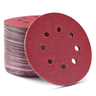 100PC Sanding Discs 5 in 8-Hole Hook Loop 80 Grit Orbital Sander Paper ...