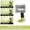 18V 18W 2000LM LED Work Light Electric Torch Spotlight Lamp For RYOBI ...