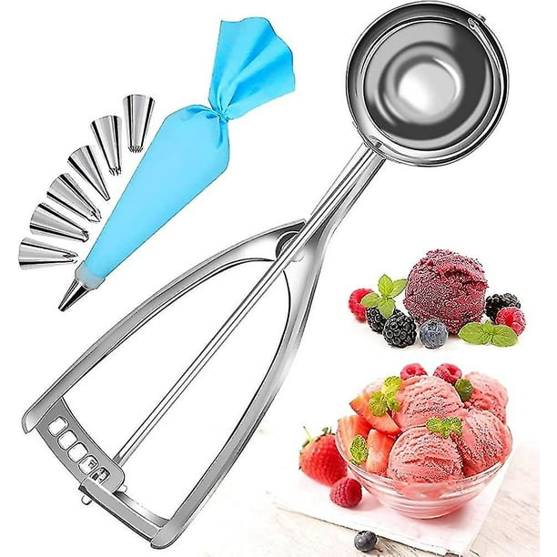 Ice Cream Scoop Stainless Steel Cookie Scoop For Left Right Hand With ...
