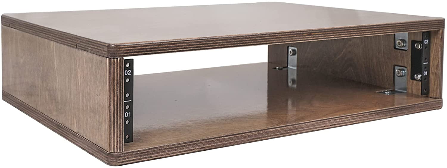 Sound Town DIY 2U Studio Rack with Baltic Birch Plywood, Weathered Gray ...