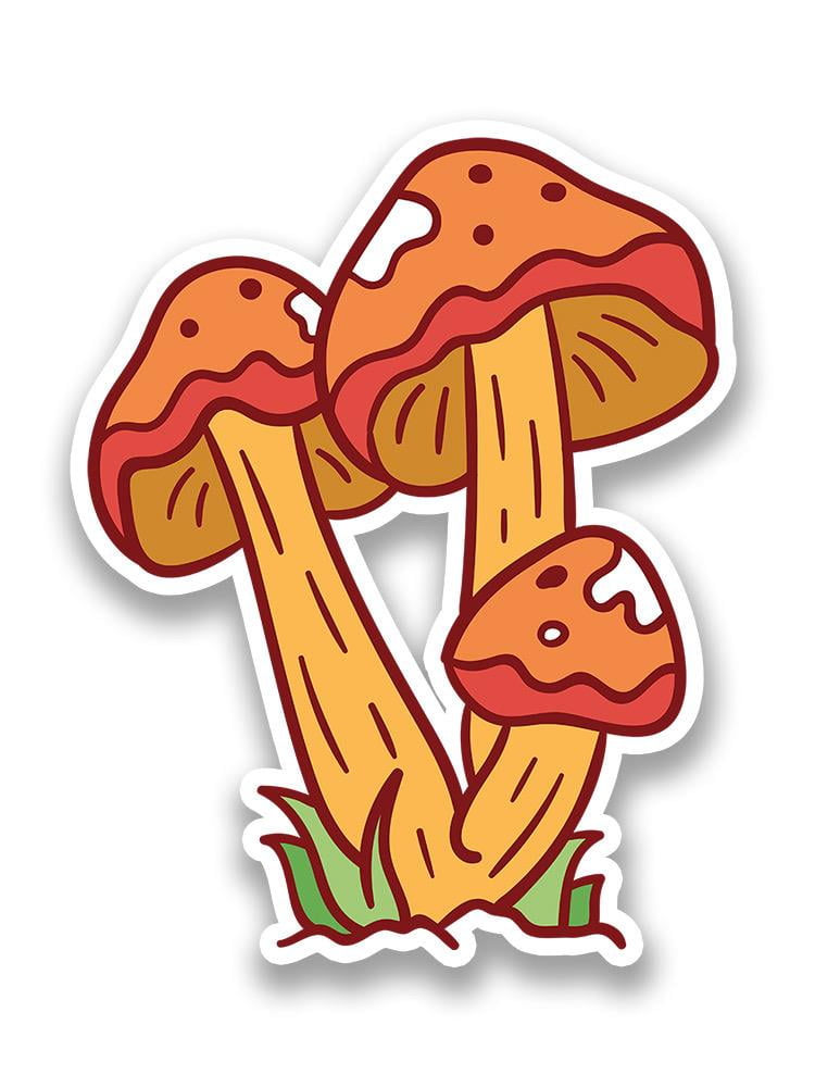 Mushrooms Art. Sticker -Smartprints Designs, Vinyl Sticker - Walmart.com