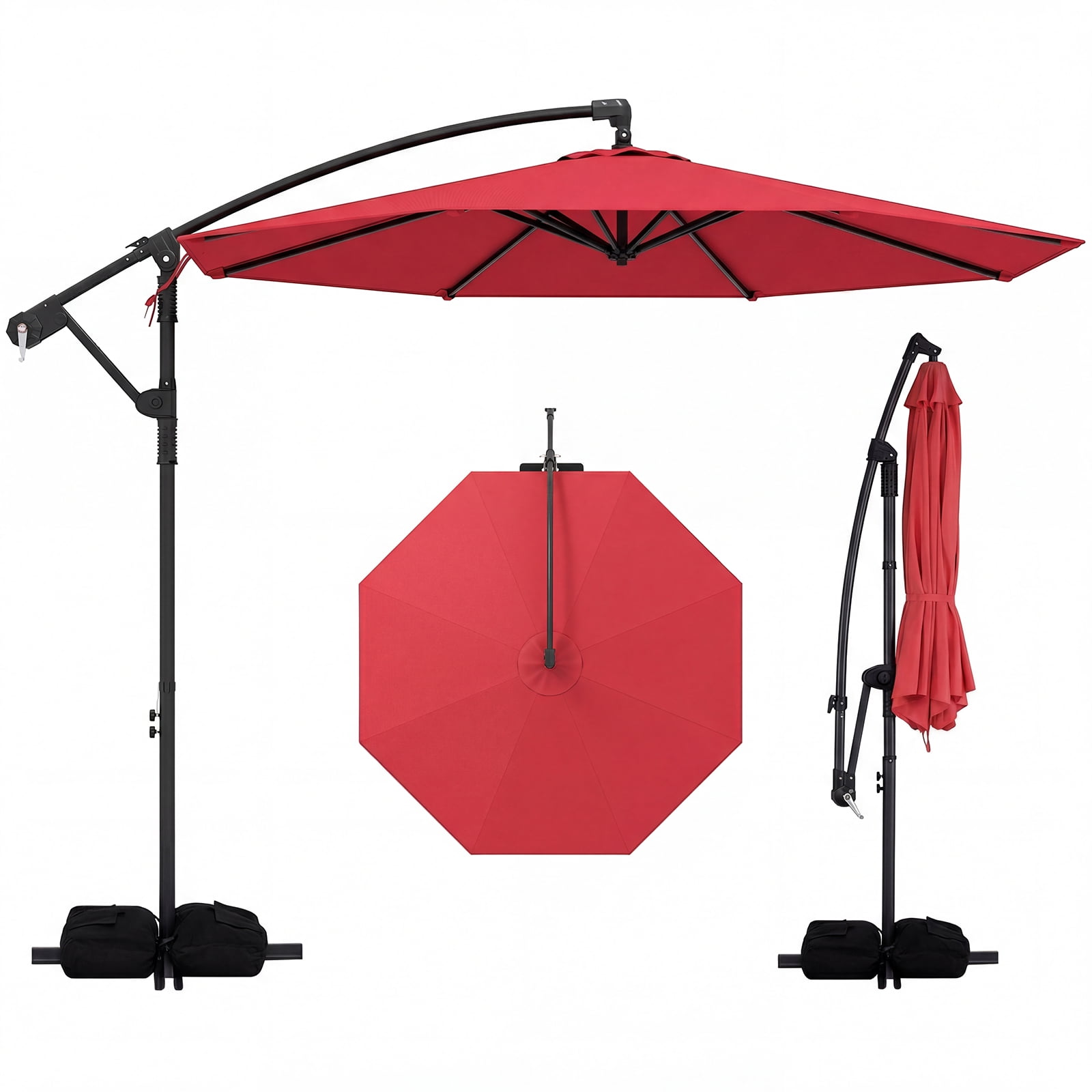 Click here for Costway 10 Ft Offset Hanging Umbrella With Base Pa... prices