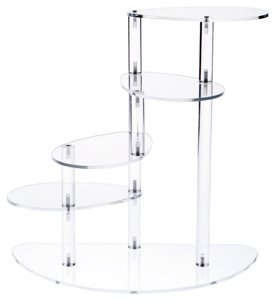 Plymor Clear Acrylic 4-Shelf Spiral Display Riser, 14" H x 14.25" W x 7 ...