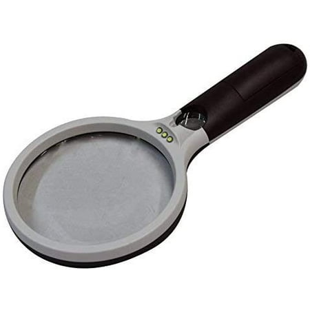 4 LED Magnifying Glass, Hand Held Magnifier 4X/30X with 120mm and 25mm ...