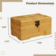 Large Bamboo Wood Box with Hinged Lid, 2 Compartments, 7 x 5 x 4 in ...