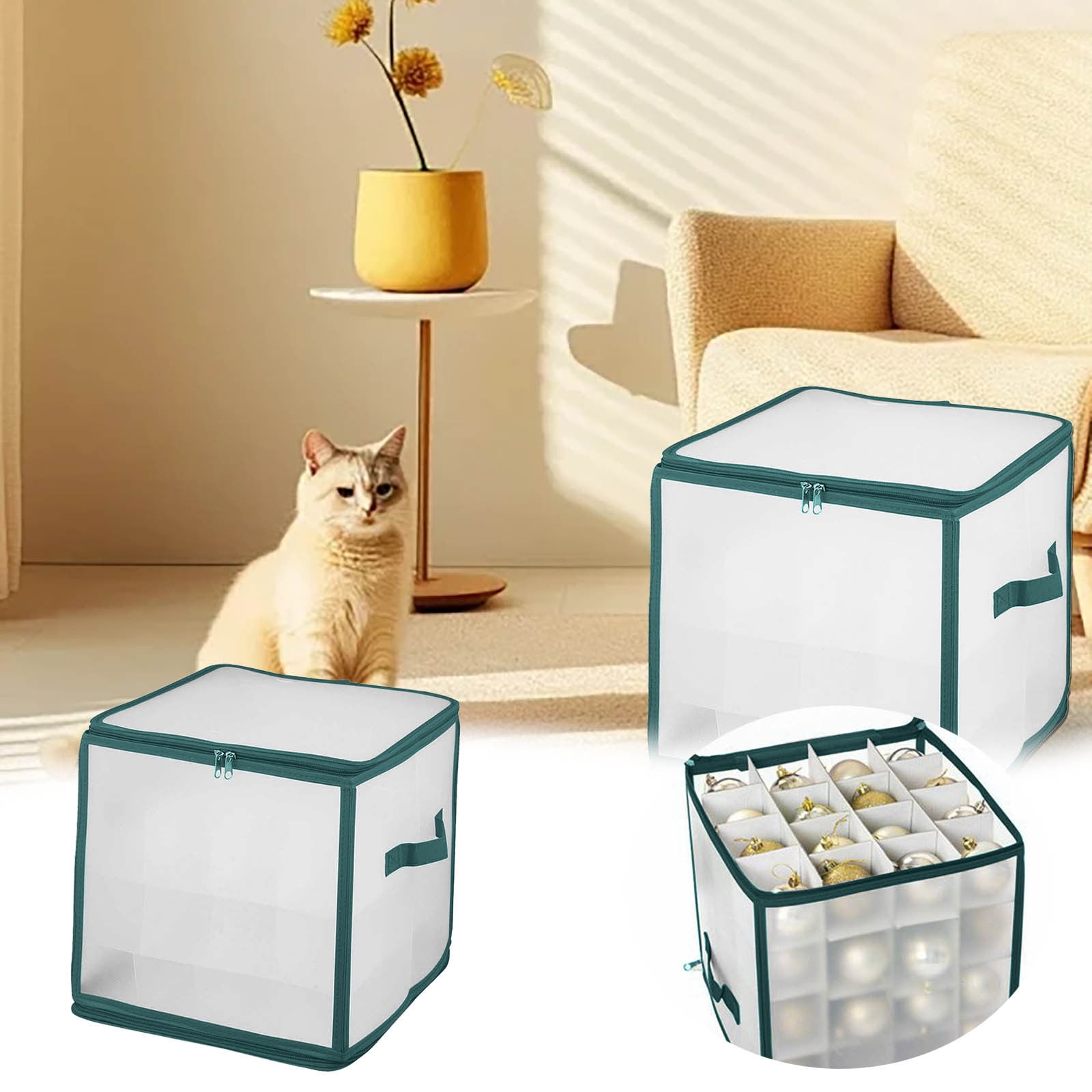 Click here for Bagmrteho 64 Grid Christmas Ornament Storage Clear... prices