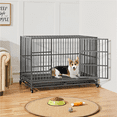 Yaheetech 48-inch XL Portable Pet Cage, Rolling Dog Kennel with Open ...
