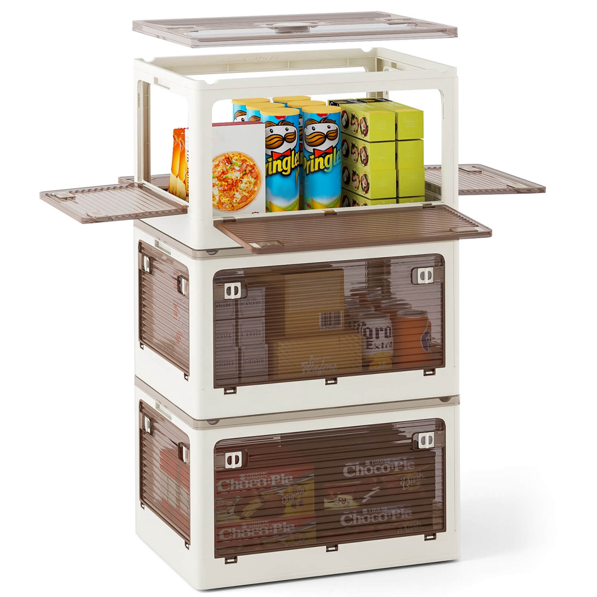 Click here for Costway 3 Pack Stackable Storage Bins With Lids 34... prices