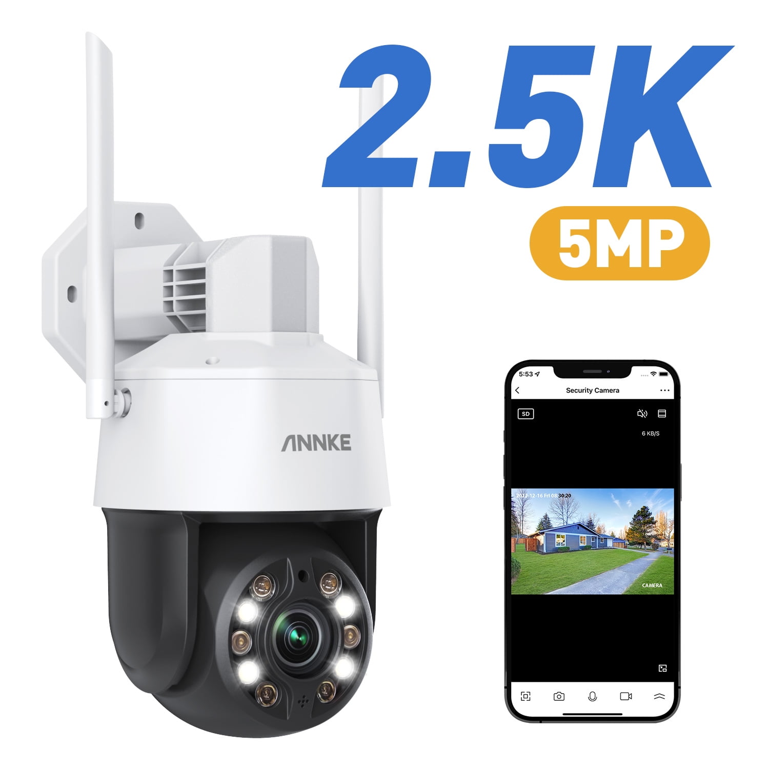 ANNKE 5MP Home Wireless PTZ Security Camera, 20X Zoom, AI Human ...